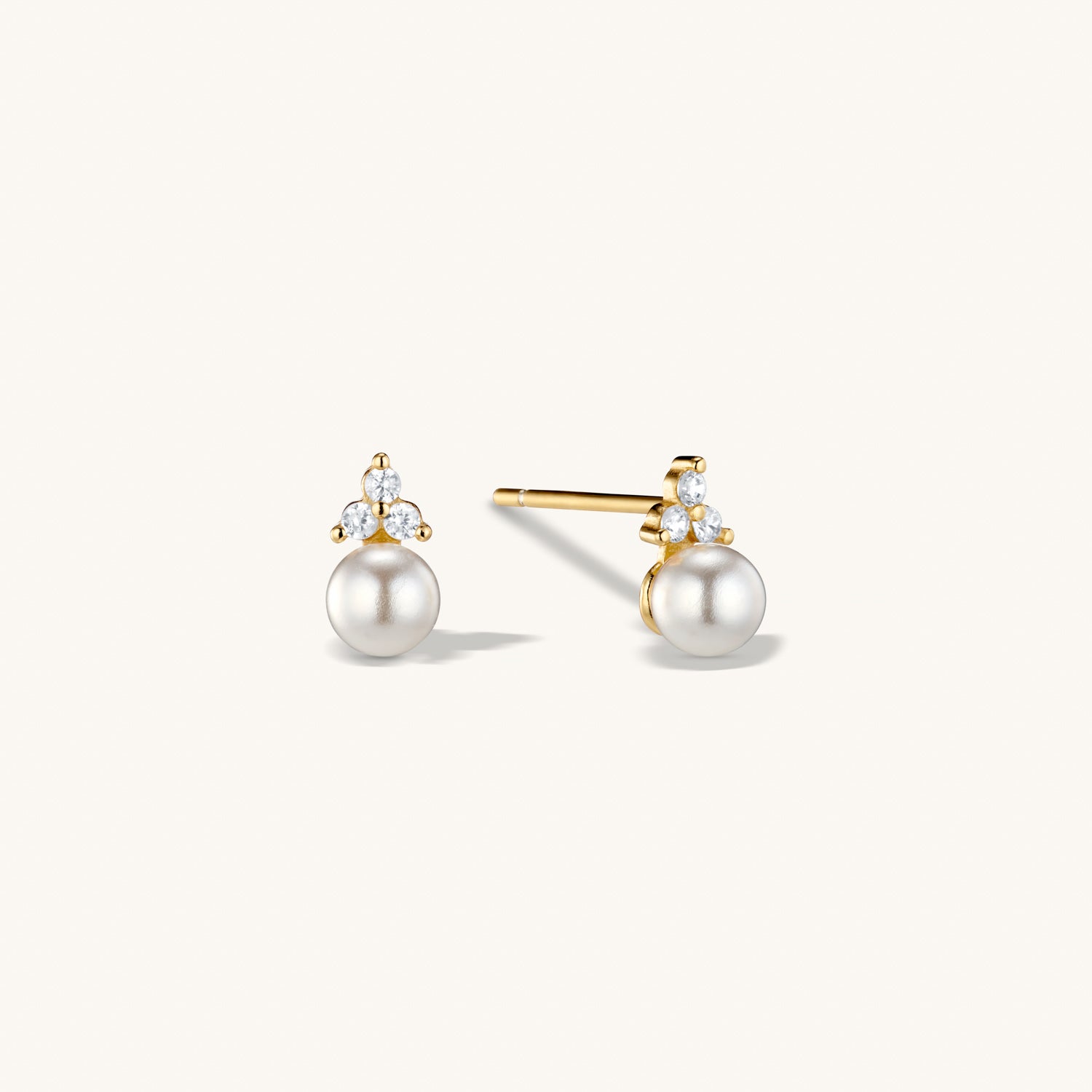 Trinity Pearl Studs in Gold – Dylan Oaks
