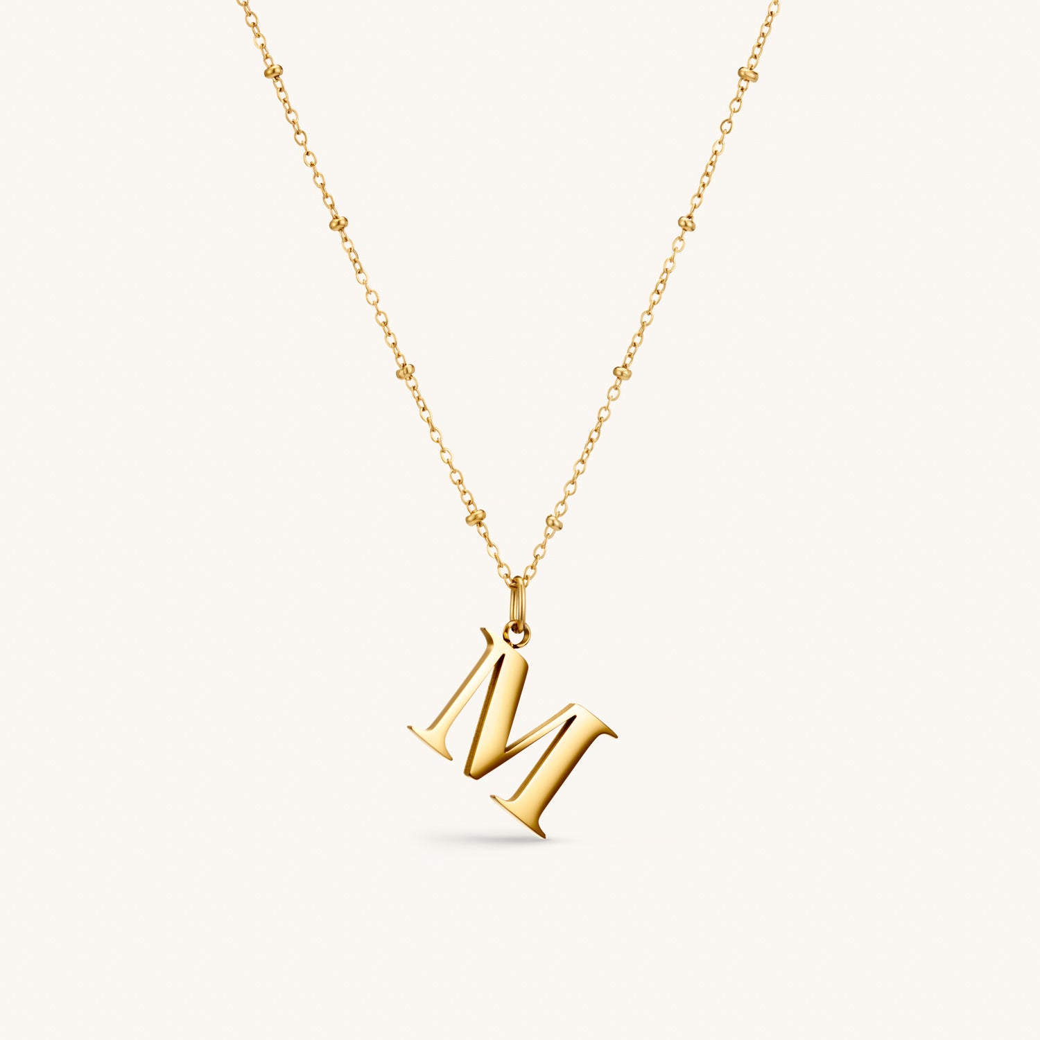 M Initial Pendant Necklace In Gold – Dylan Oaks
