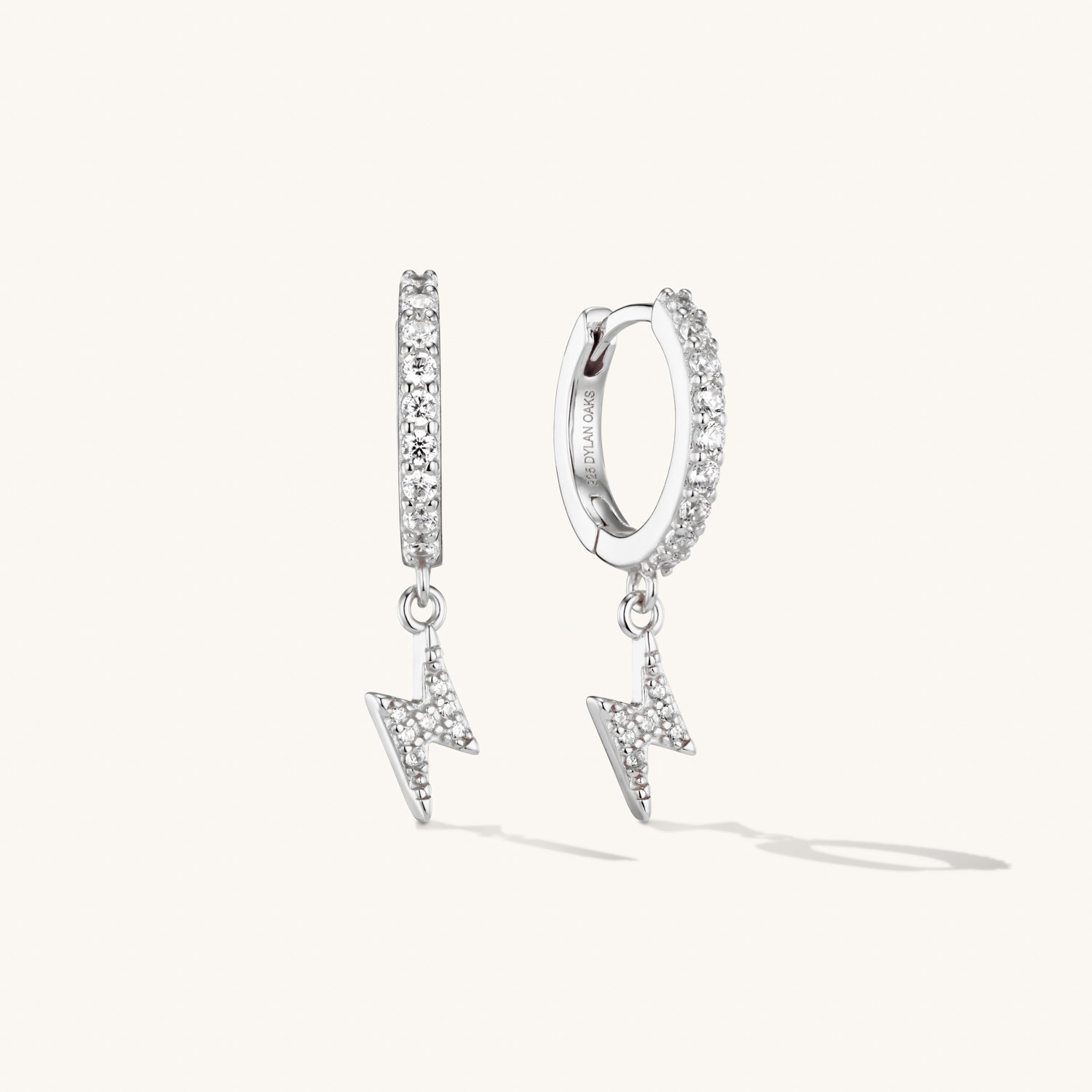 Lightning Drop Huggies Silver| Dylan Oaks