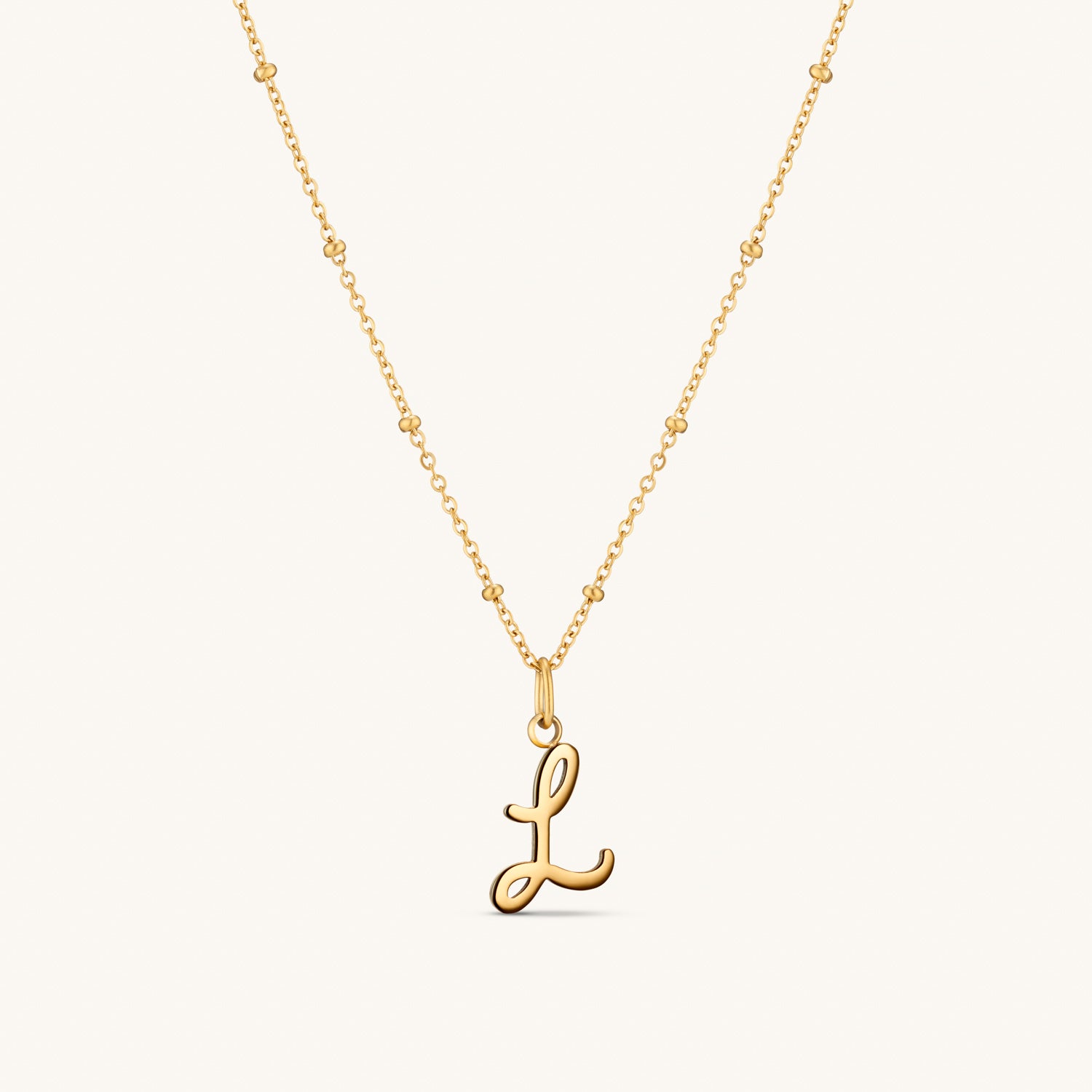 L Script Initial Necklace in Gold – Dylan Oaks