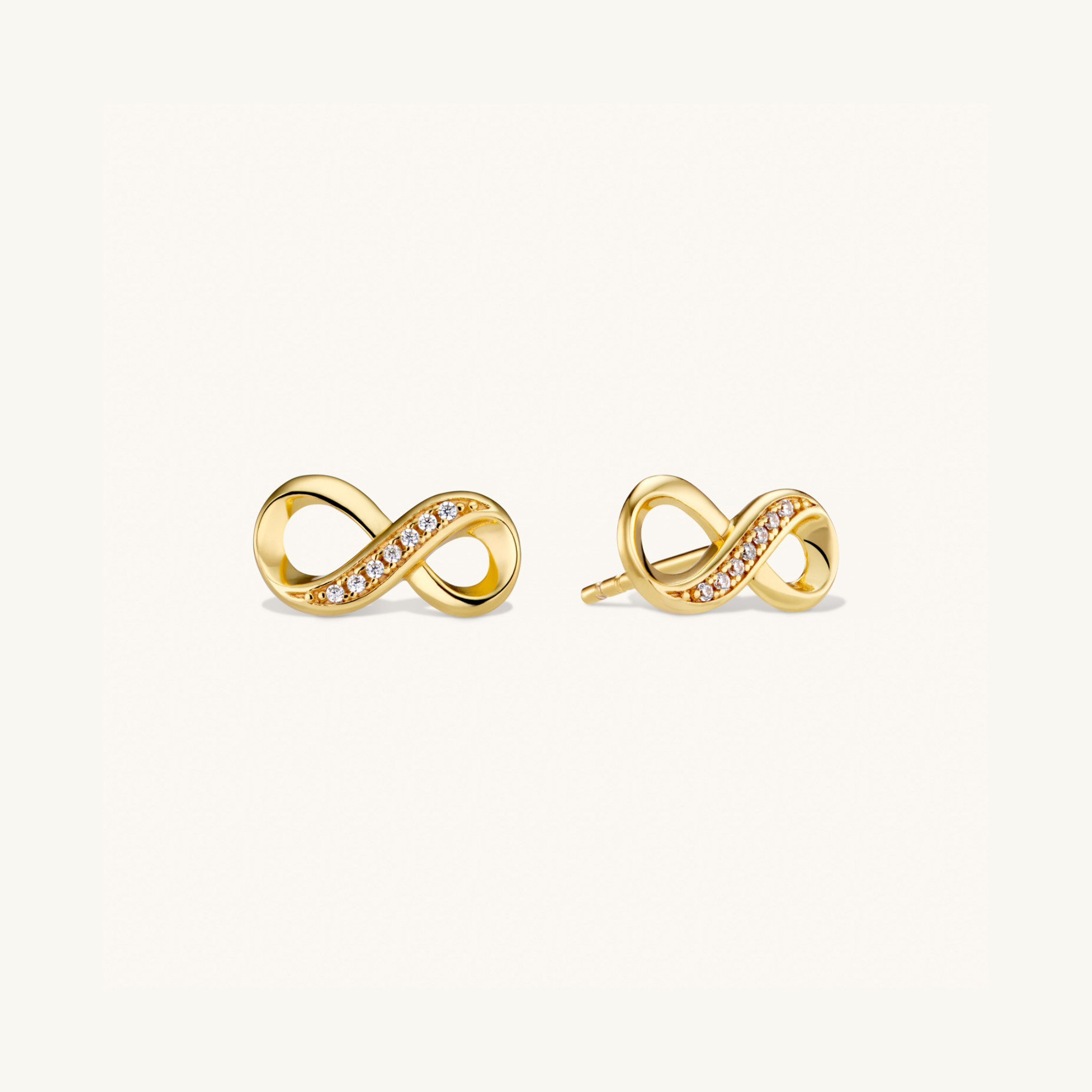 Crystal Infinity Stud Earrings Gold – Dylan Oaks
