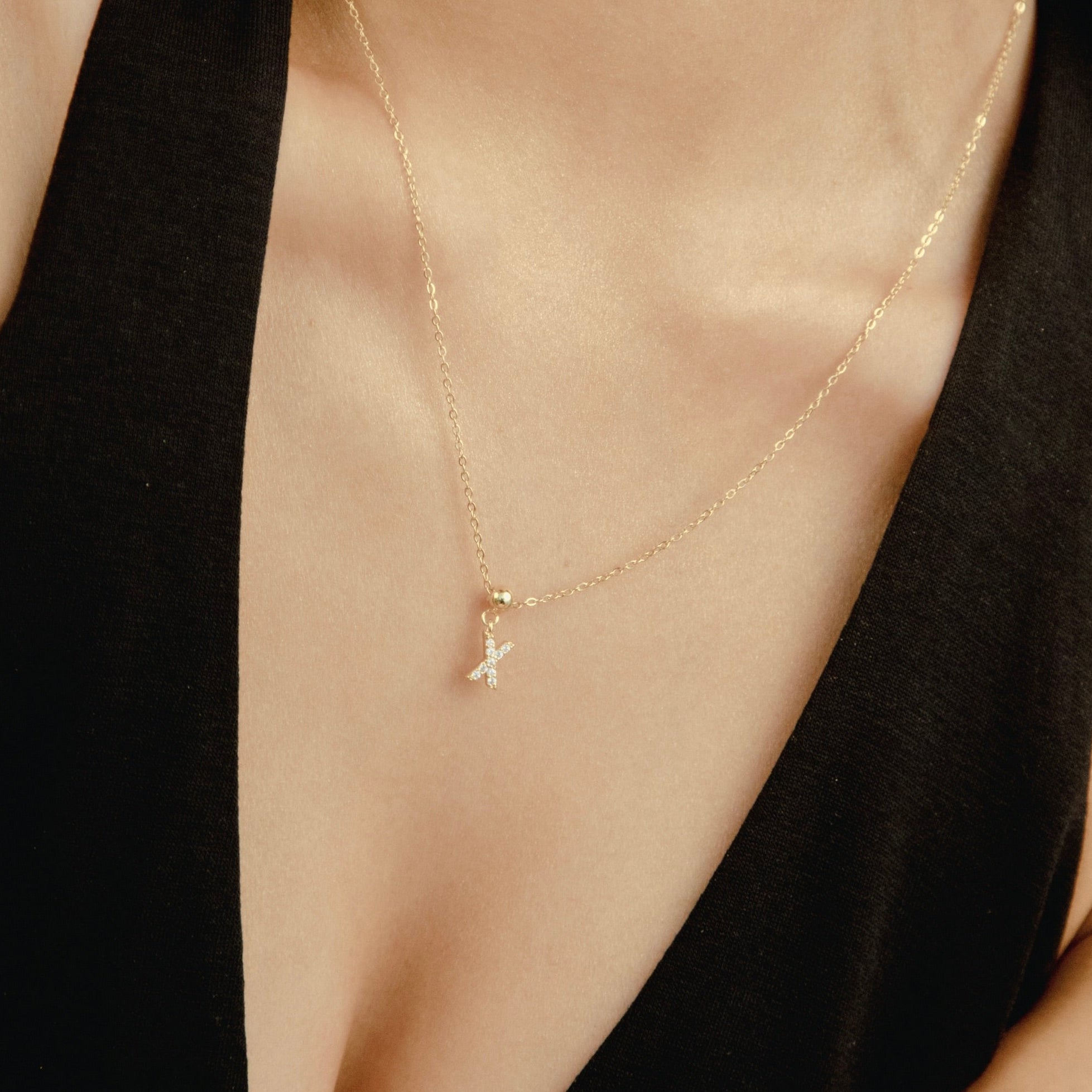 X Diamond Initial Charm Gold – Dylan Oaks