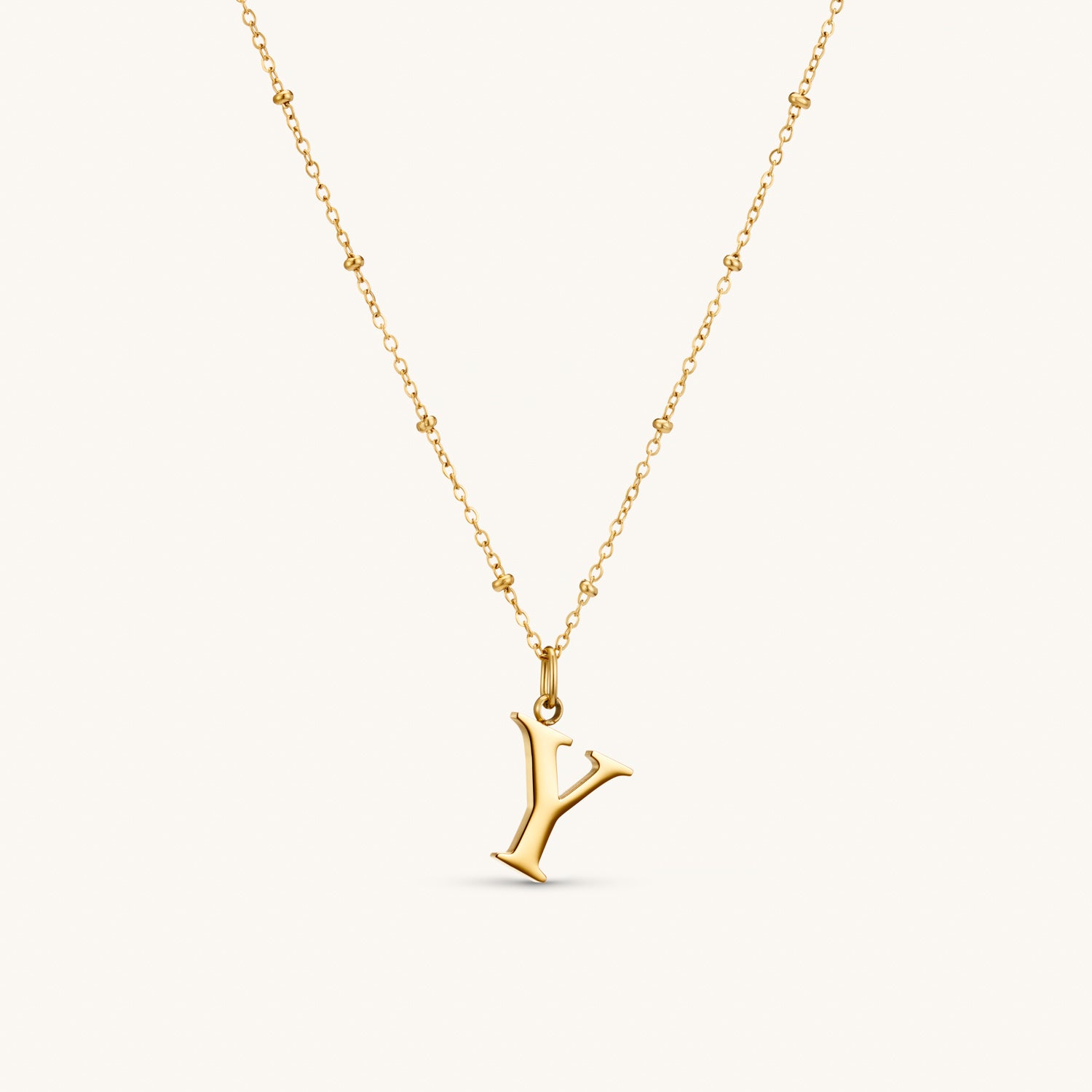 Y Initial Pendant Necklace Gold – Dylan Oaks